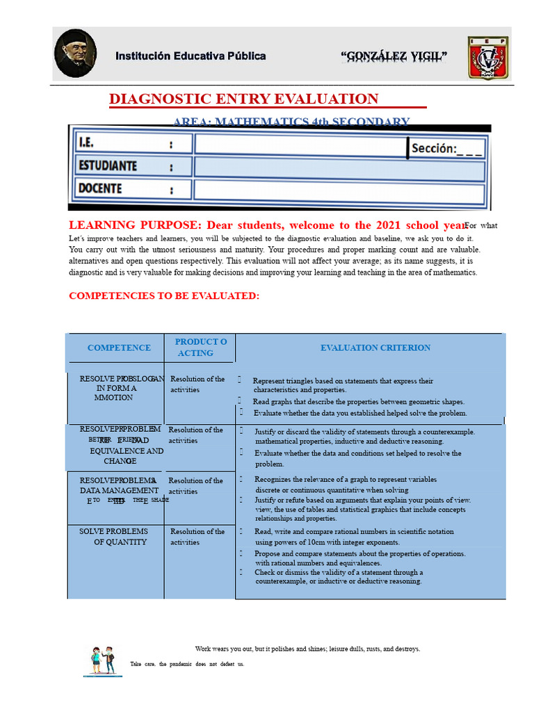 Diagnostic Assessment of Fourth Grade Mathematics GV | PDF | Triangle