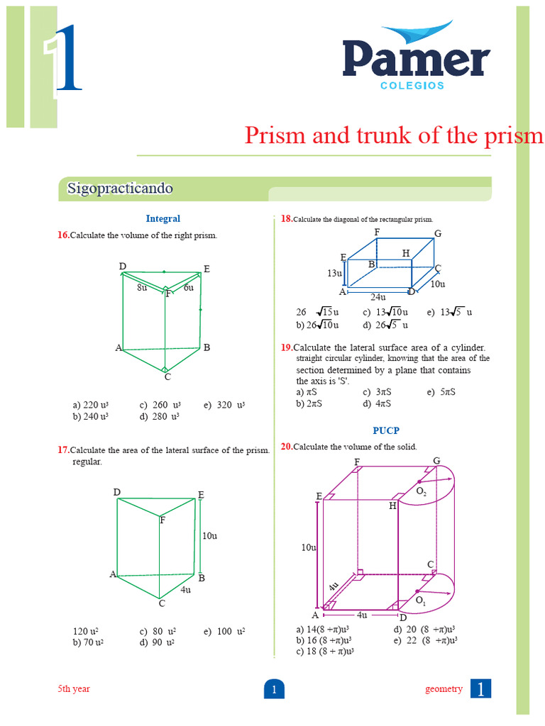 G_S1_Prism and Prism Trunk | PDF | Area | Euclidean Geometry