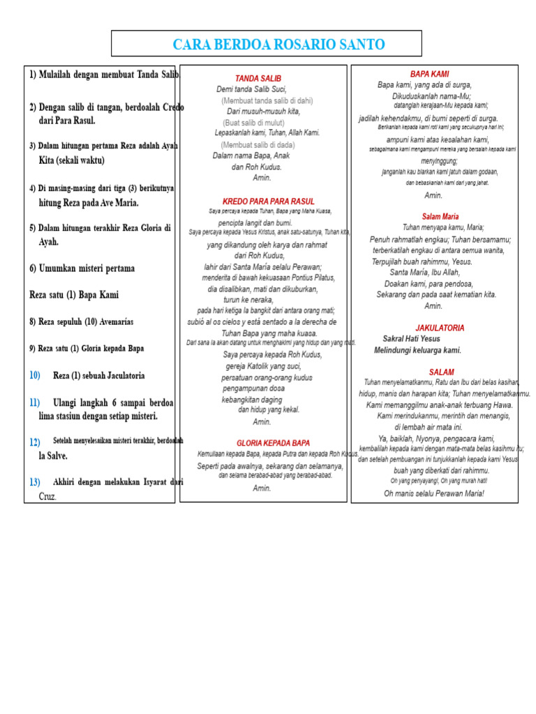 Cara berdoa Rosario Suci | PDF