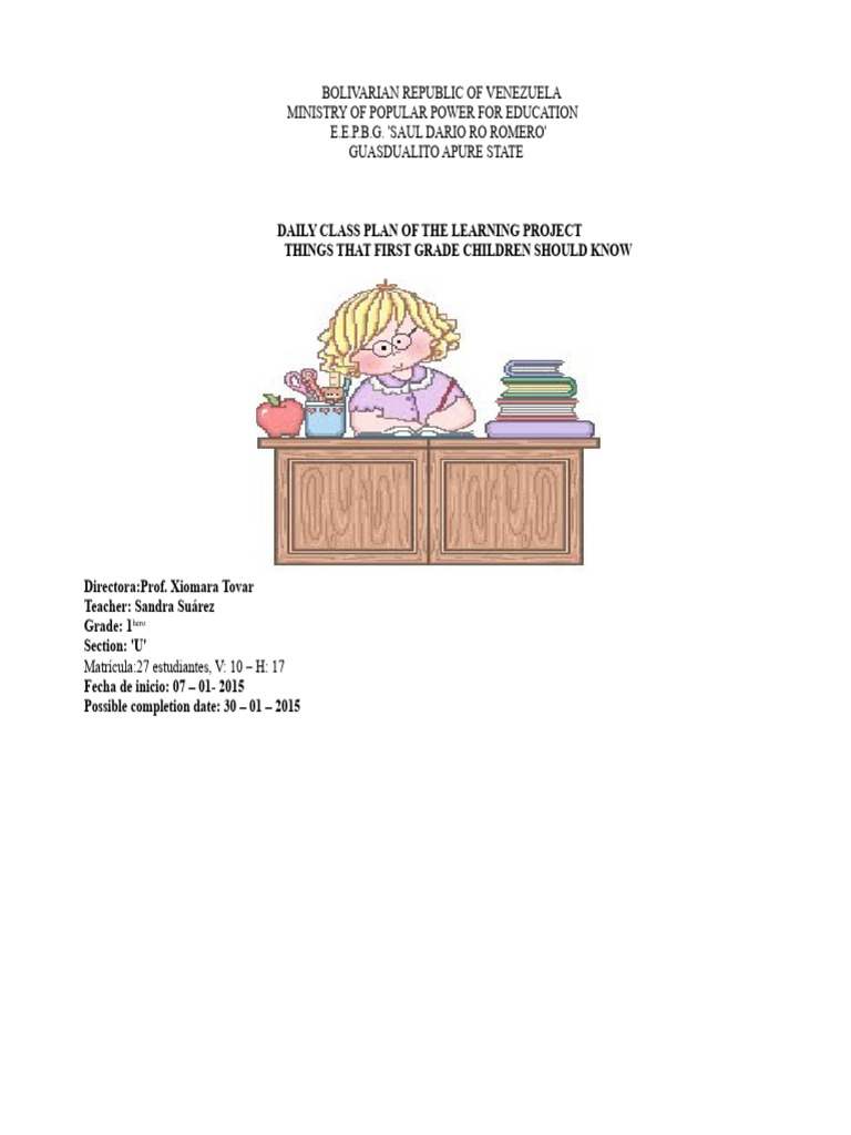 Daily Class Plan Sandra Suárez | PDF