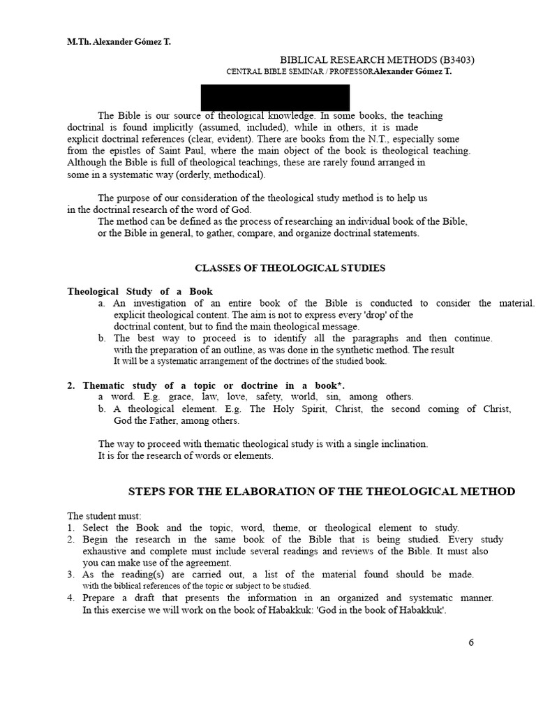 Theological Method | PDF | Bible | Christology