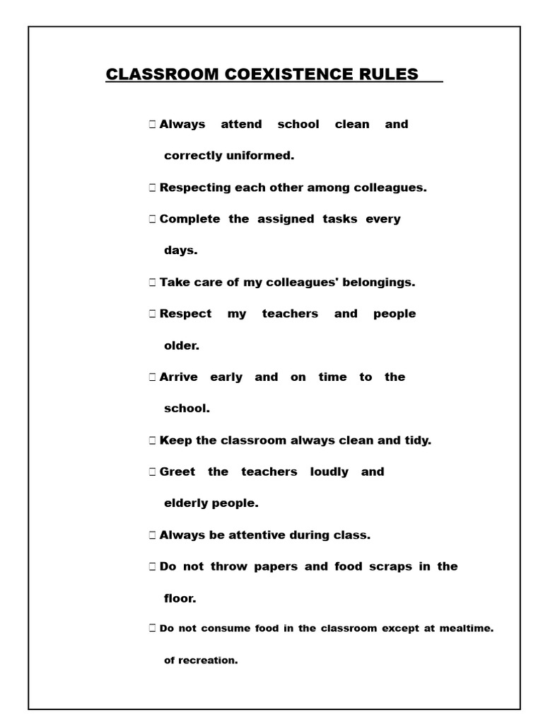 CLASSROOM RULES | PDF