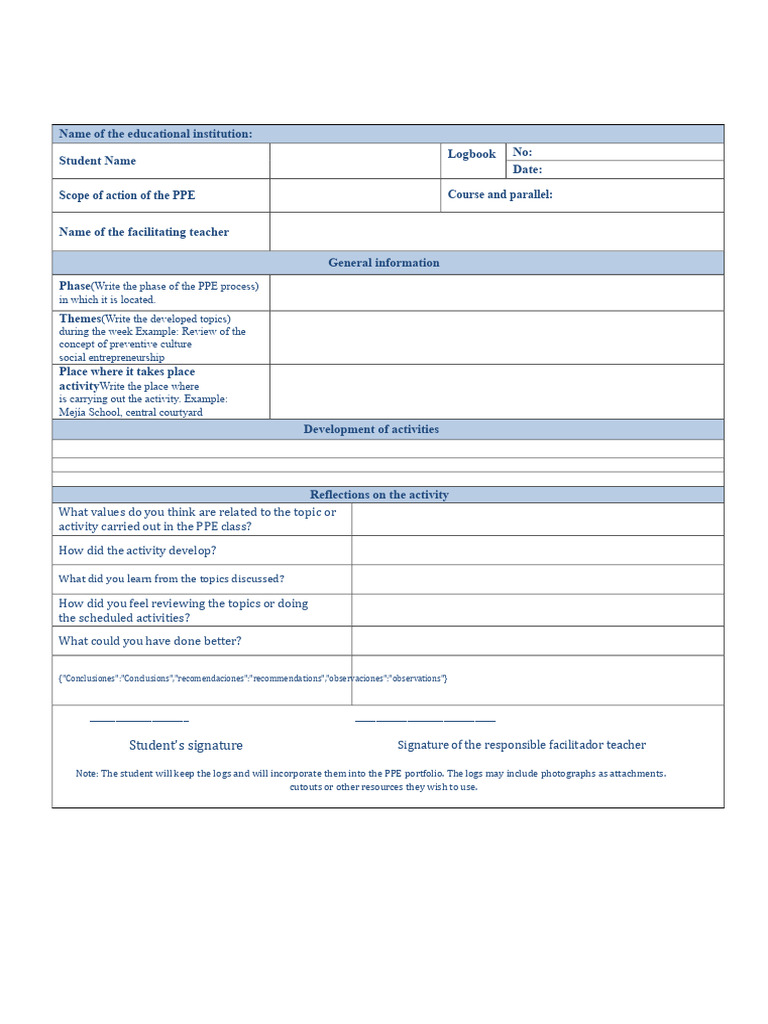 Student Logbook | PDF