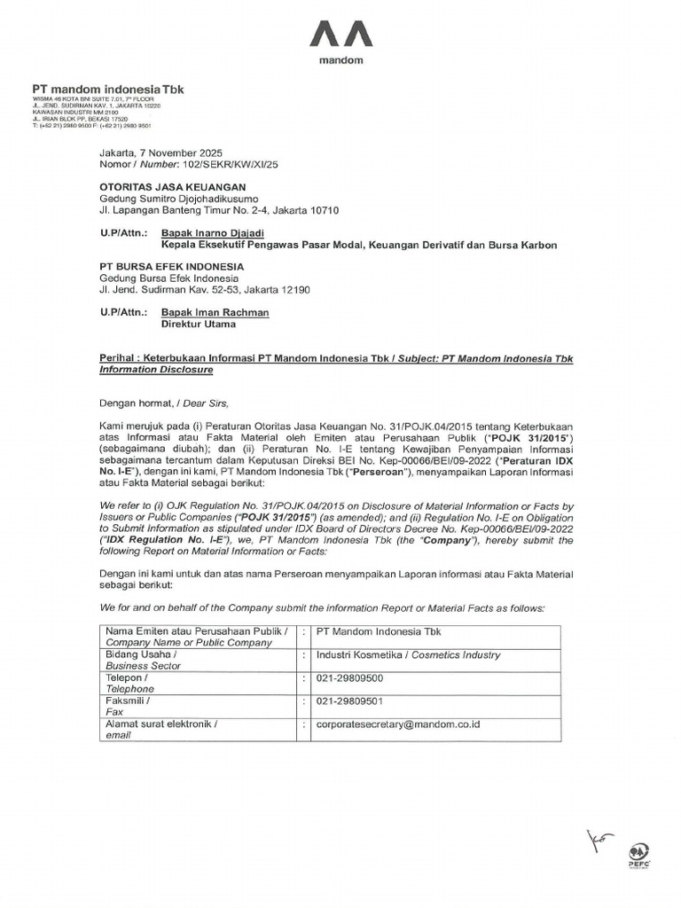 TCID Laporan Informasi Dan Fakta Material 31983420 Lamp1 | PDF