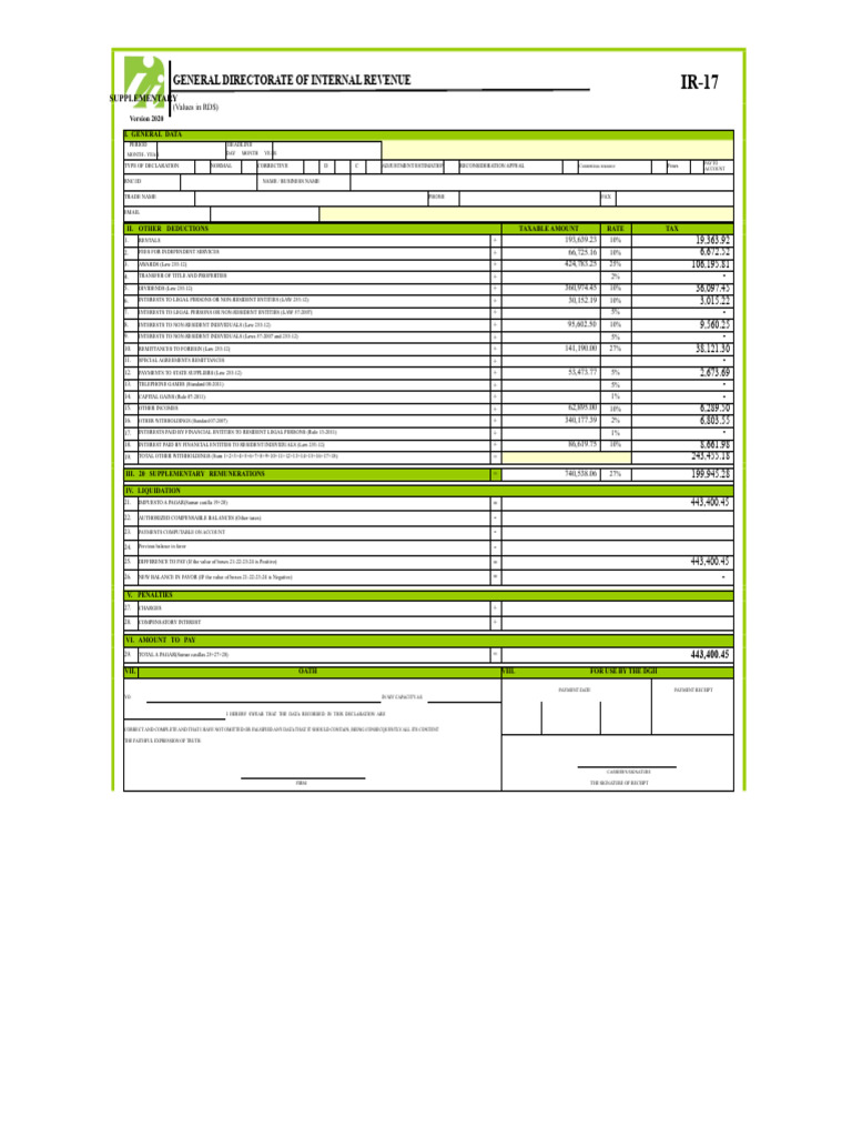 IR-17-2017-Example Form For Affidavit And/or Payment of Other ...