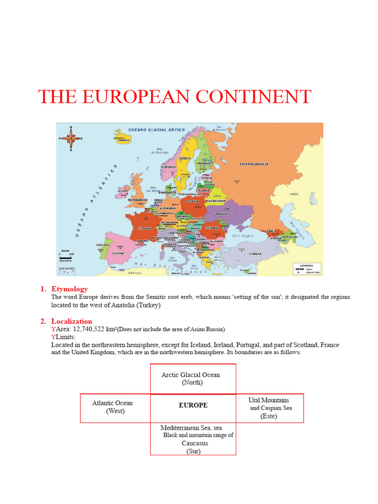 The European Continent | PDF | Europe | Topography