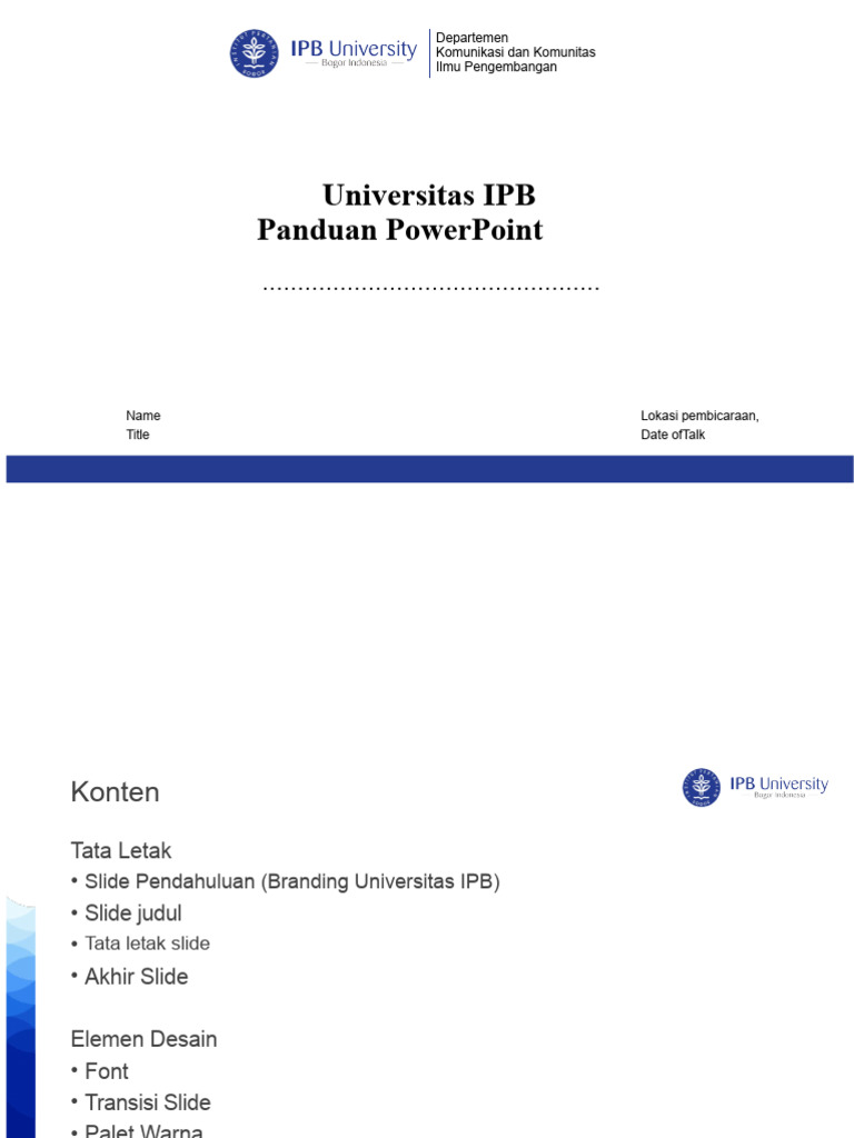 Panduan PPT Universitas IPB | PDF