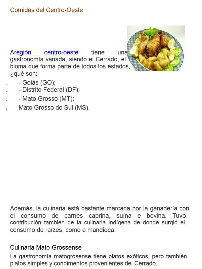 Comidas de La Región Centro Oeste | PDF | Sopa | Alimentos