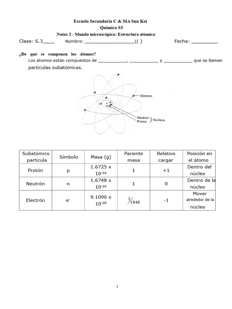 Notas2 Estructura Atómica | PDF | Isótopo | Átomos