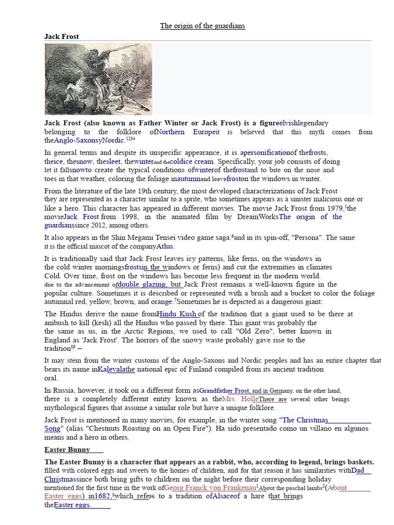 Origins of the Guardians Explained | PDF | Tooth Fairy