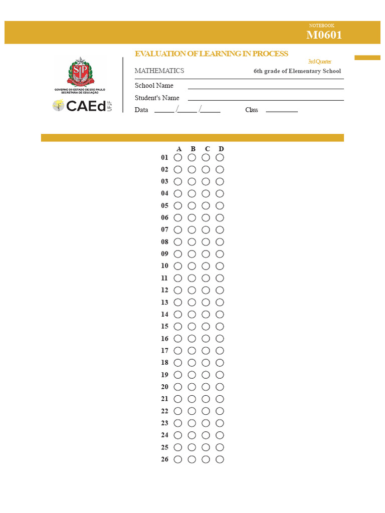 Mathematics 6th Grade Elementary School | PDF