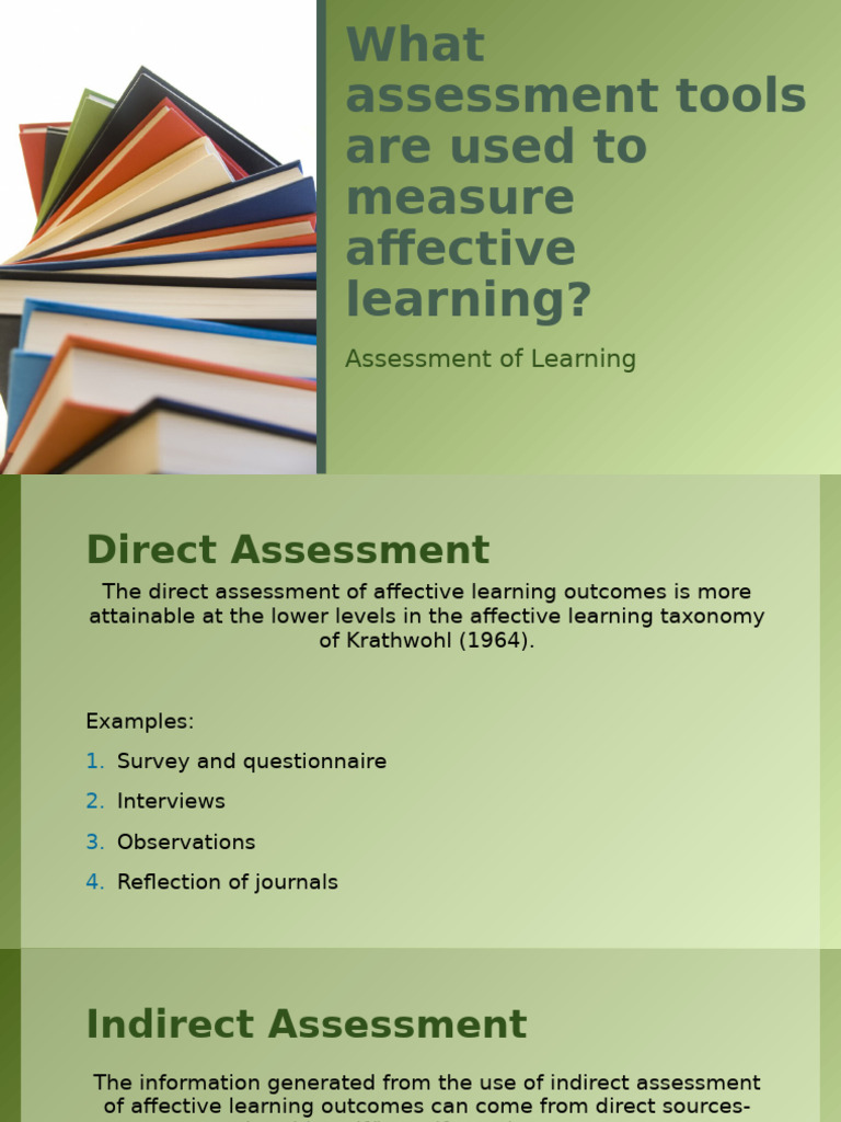 What Assessment Tools Are Used To Measure Affective | PDF | Self Report ...