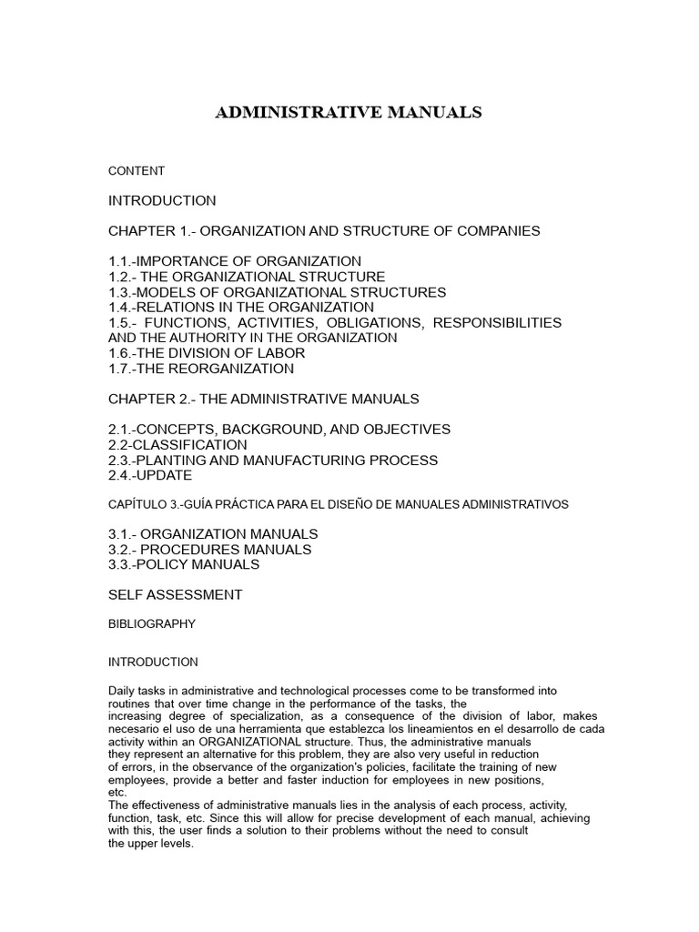 Administrative Manual | PDF | Hierarchy | Organizational Structure
