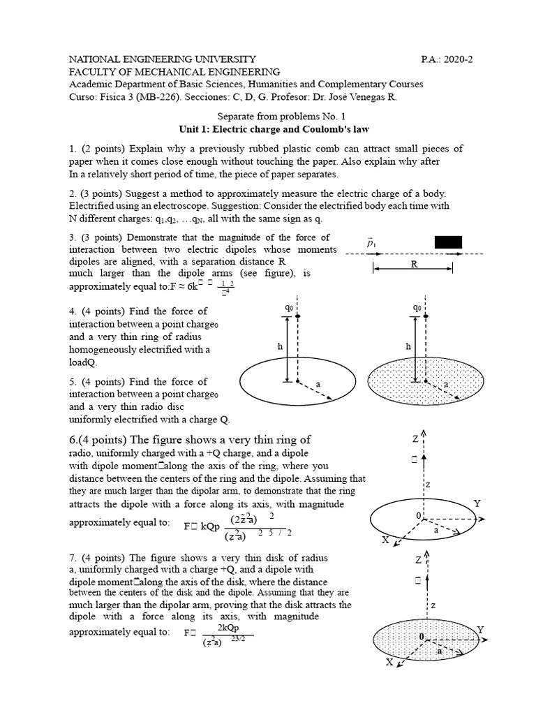 Separate N°1 - Electric Charge and Coulomb's Law | PDF | Dipole ...