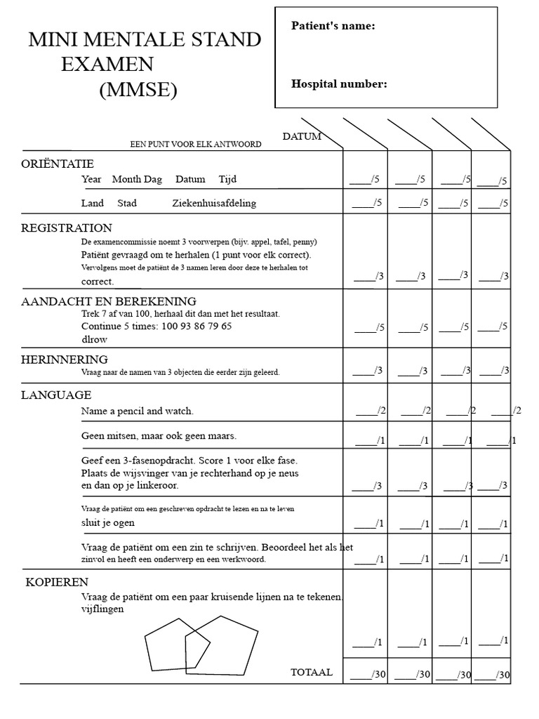 Mmse Formulier | PDF