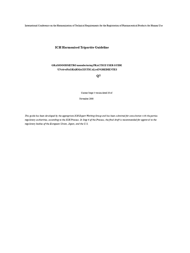GMP Guidelines for Active Ingredients | PDF