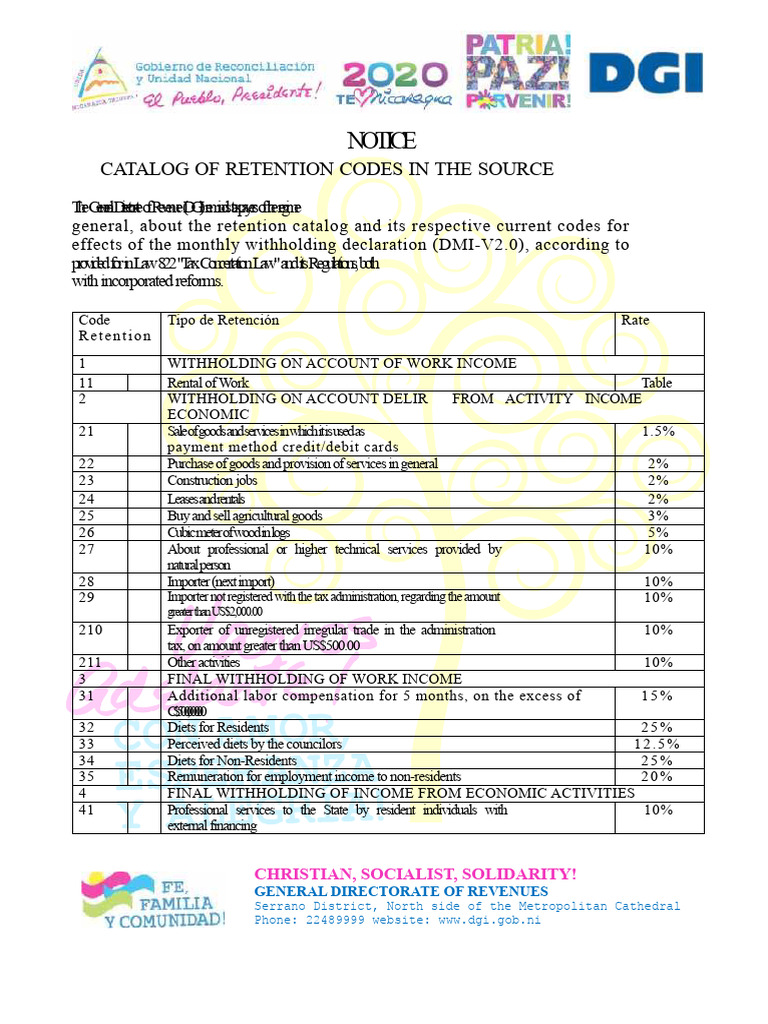 Notice: Catalog of Retention Codes in The Source | PDF | Capital Gain ...