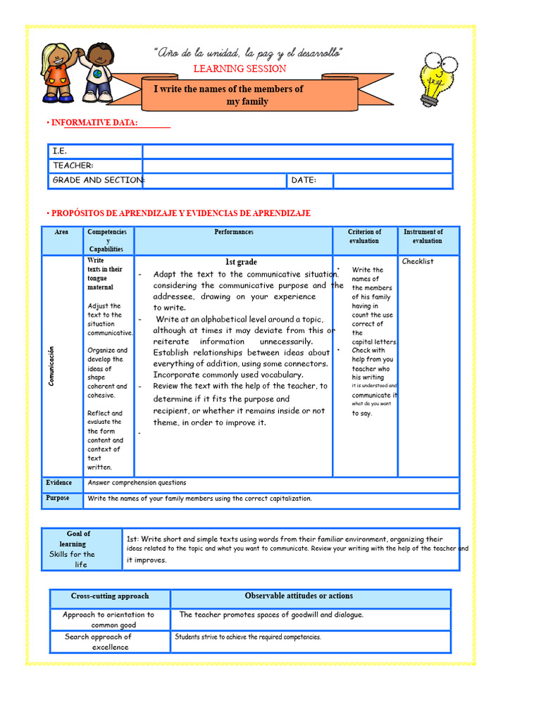 1st e3 Session d1 How We Write the Names of My Family in Capital ...