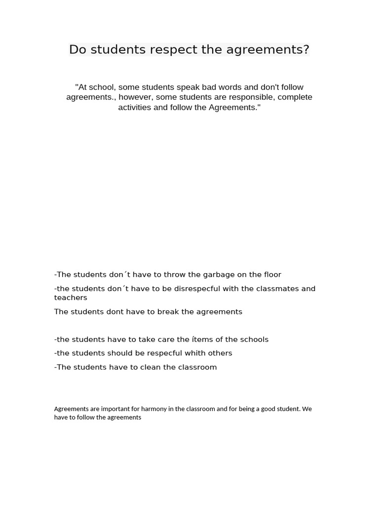 Do Students Respect The Agreements | PDF