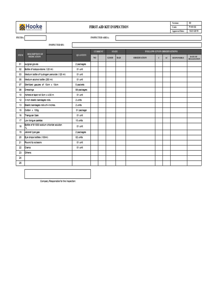 F-HK-03 First Aid Kit Inspection - V00 | PDF