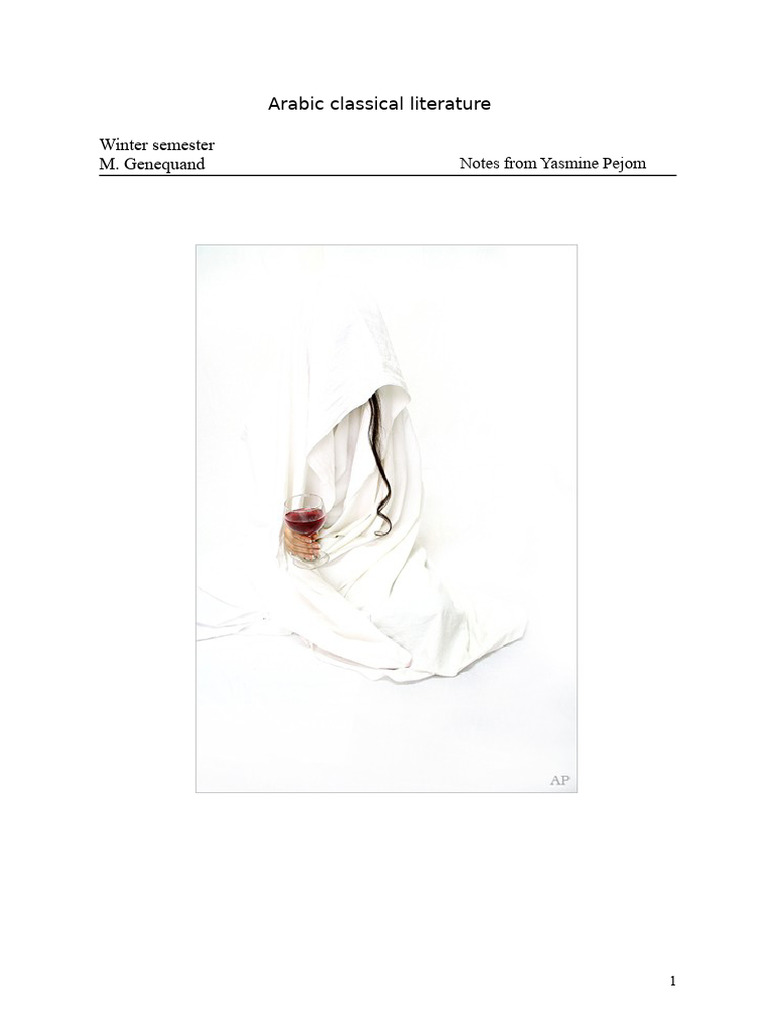 Classical Arabic Literature | PDF | Poetry | One Thousand And One Nights