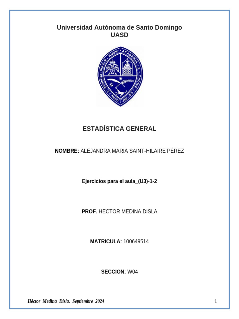 Ejercicios para El Aula - (U3) - 1-2 | PDF | Media | Mediana