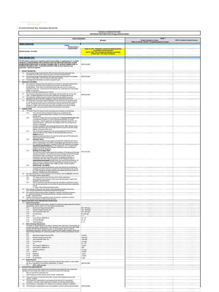 Sewage Treatment Plant Technical Confirmation | PDF | Sewage | Sewage ...