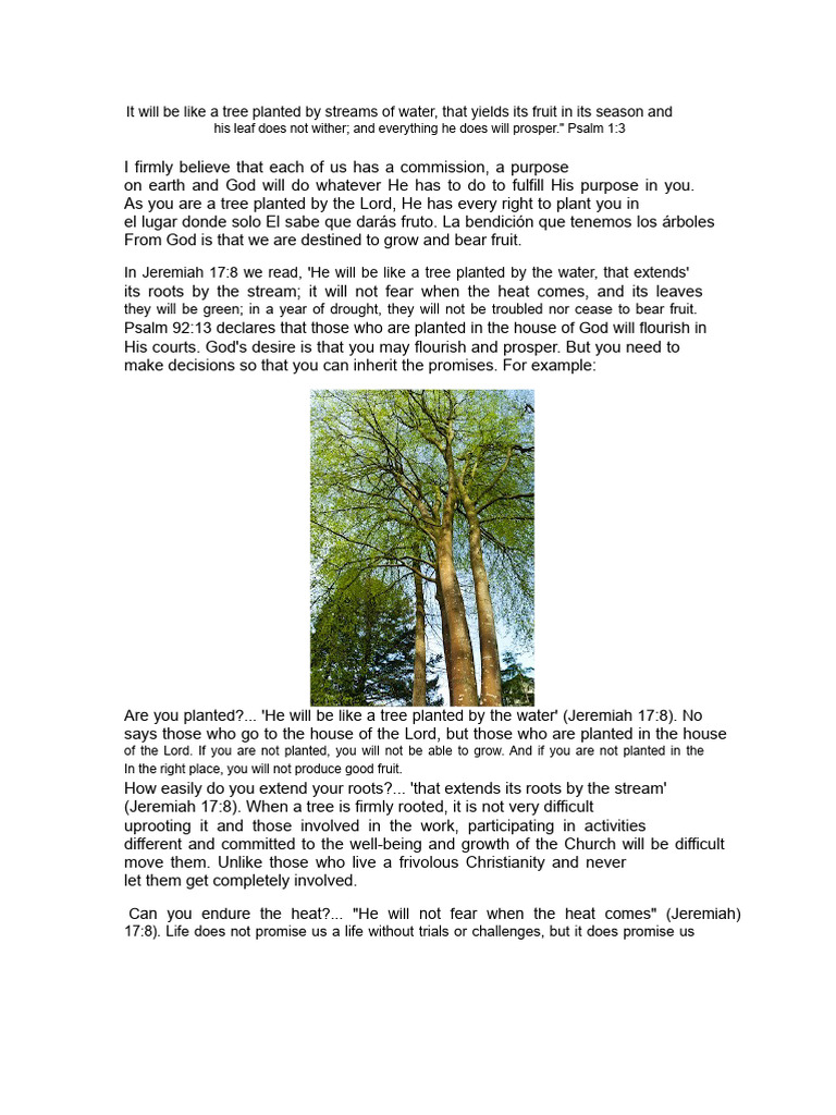 It Was Like A Tree Planted by Streams of Water. | PDF | Fruit Of The ...
