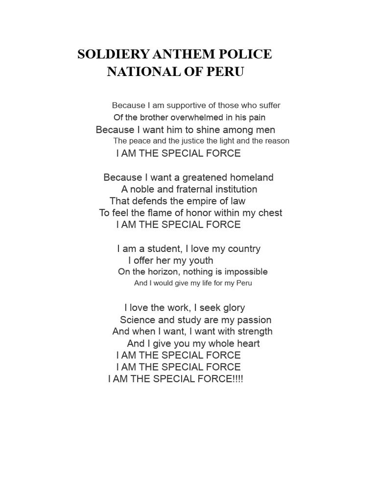 Solidarity Anthem National Police of Peru | PDF
