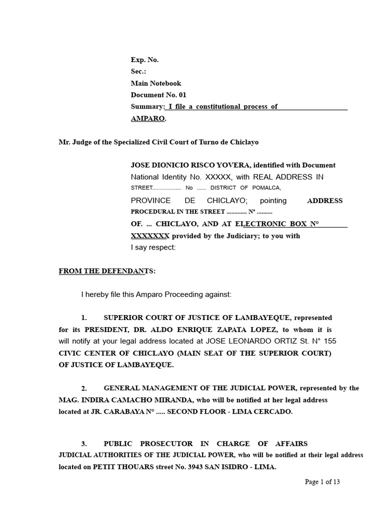 Amparo Proceeding for Salary Protection | PDF | Salary | Constitution