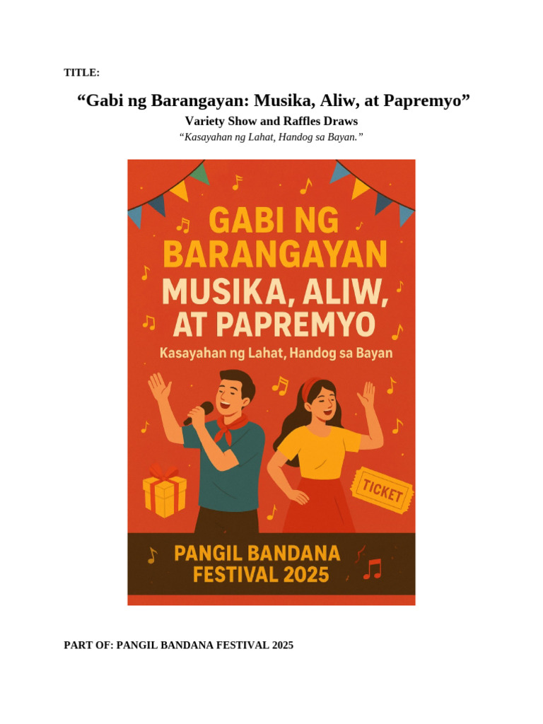 Gabi NG Barangayan - Musika, Aliw, at Papremyo | PDF
