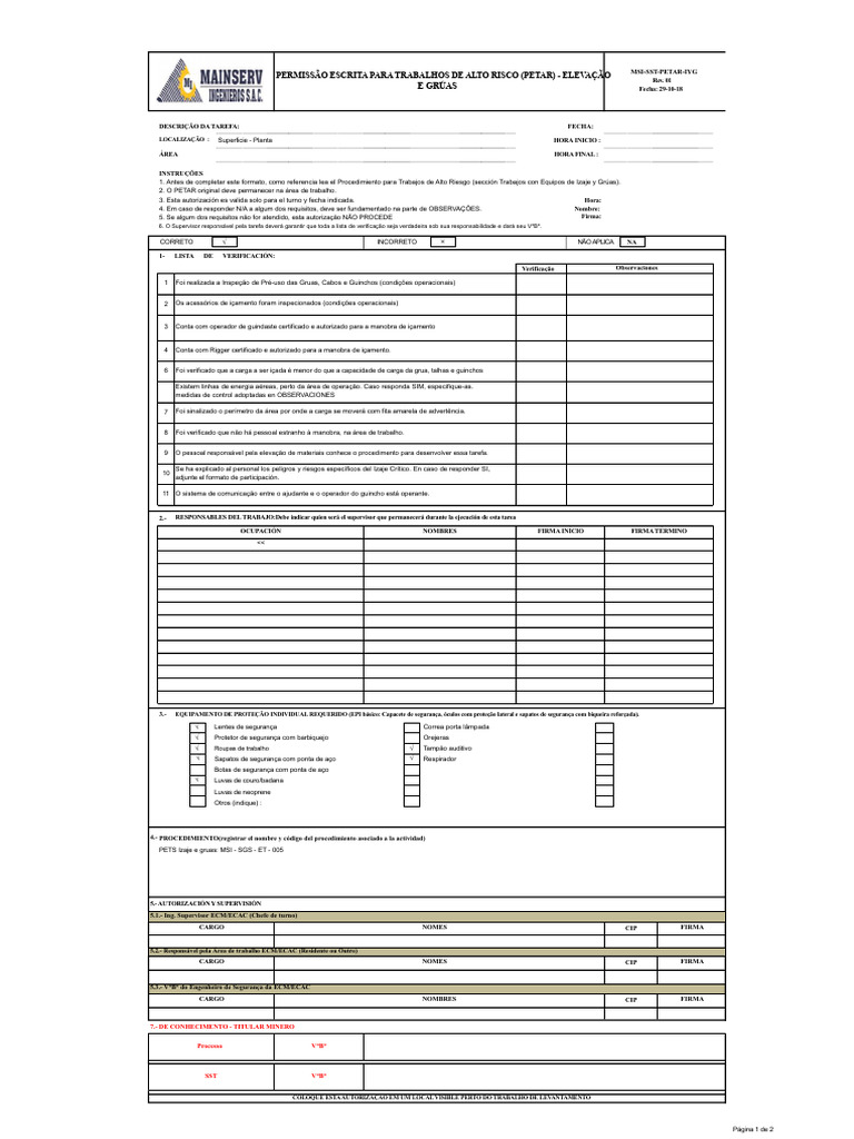 PETAR - Elevação e Guindastes | PDF | Guindaste (máquina)