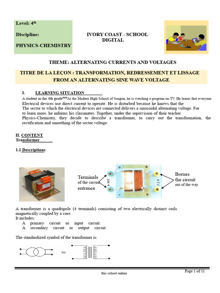 PC 4th Year - L9 - Transformation, Rectification, and Smoothing of A Sinusoidal Alternating ...