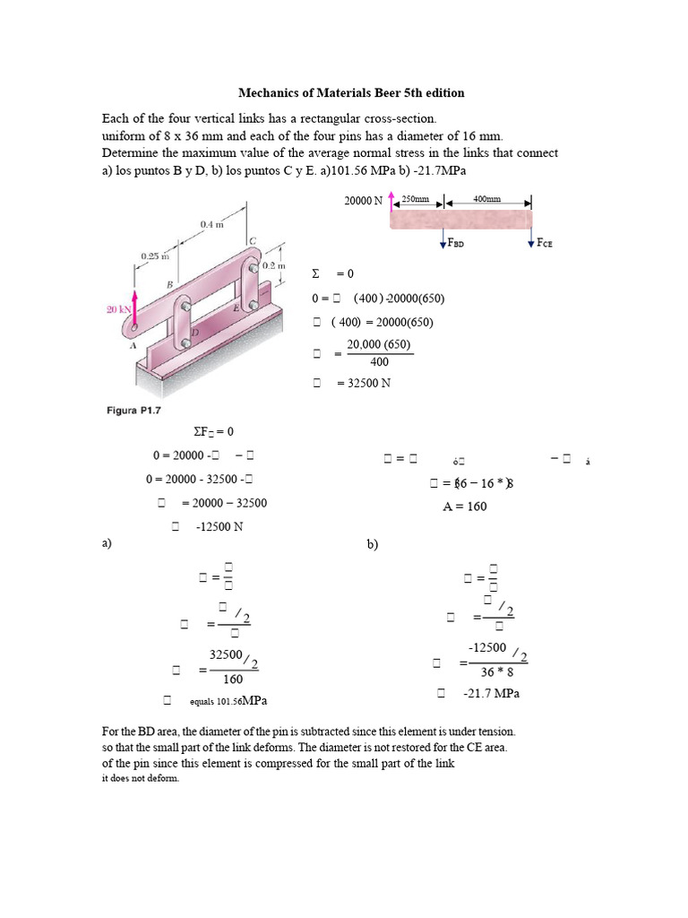 Mechanics of Materials Stress Analysis | PDF | Strength Of Materials ...