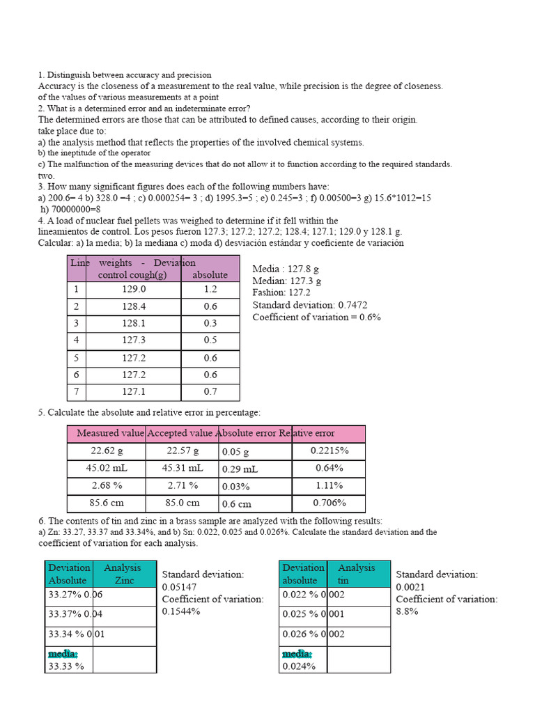 Practice 2 | PDF | Standard Deviation | Accuracy And Precision
