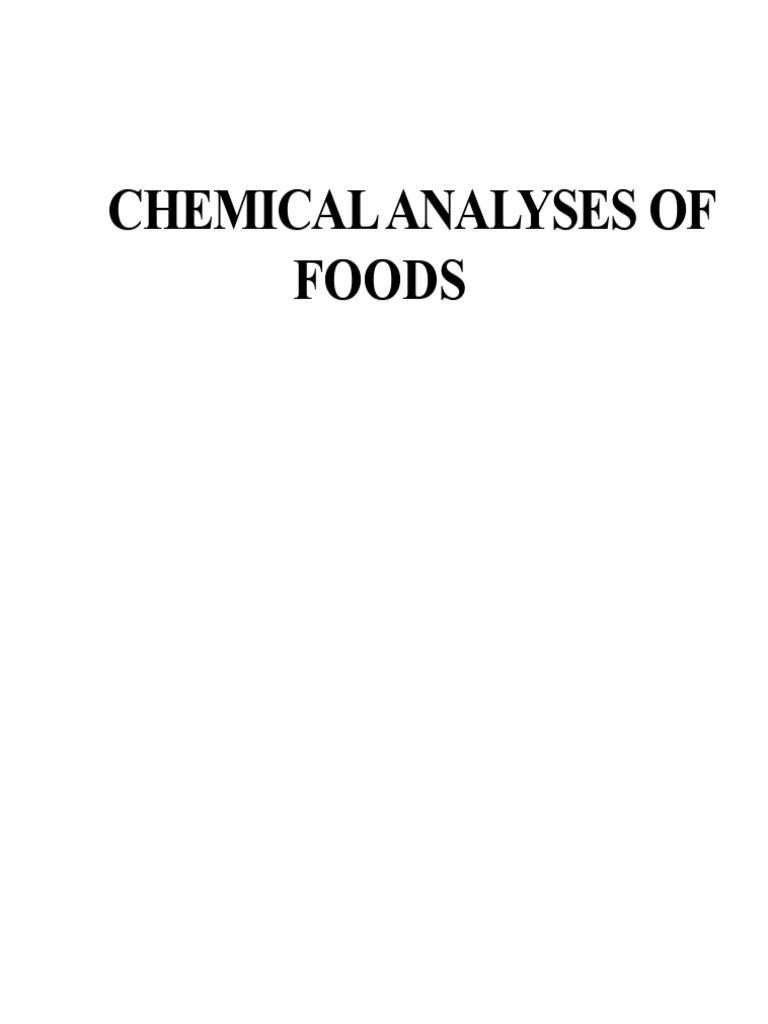 Food Chemical Analysis Techniques | PDF | Chemical Substances | Chemistry