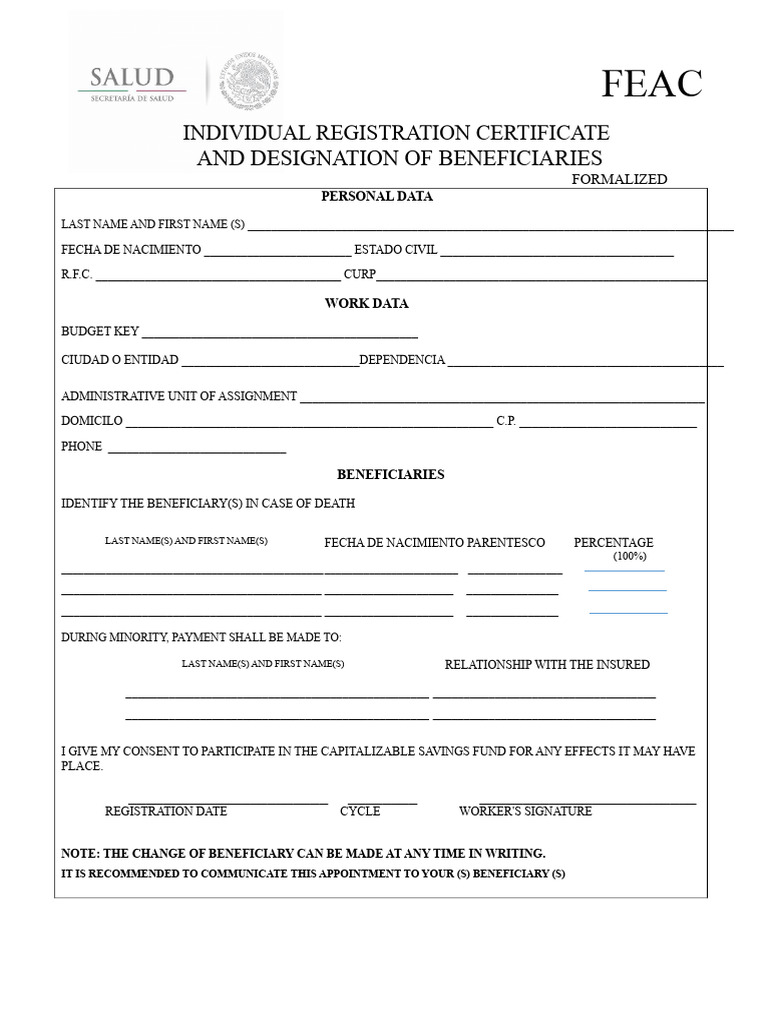 FEAC Registration Certificate C1° | PDF