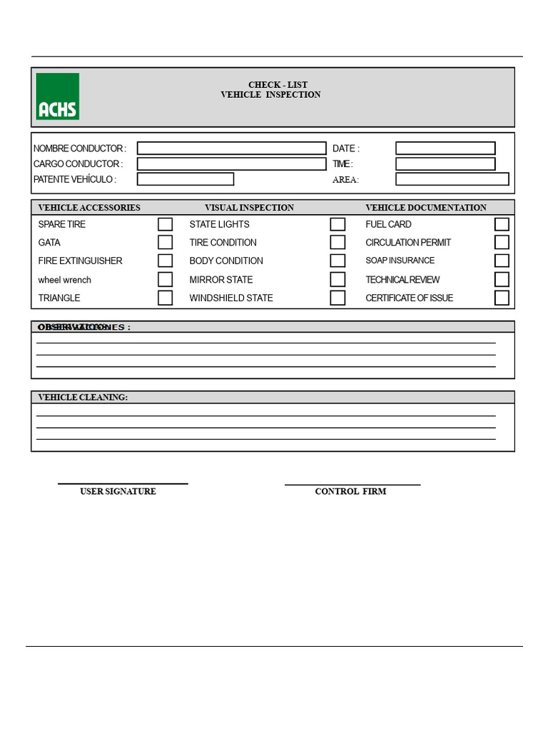 AHS Checklist | PDF