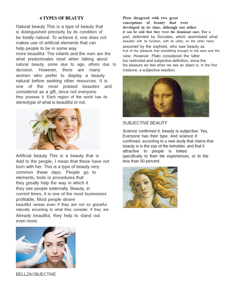 4 Types of Beauty | PDF | Beauty