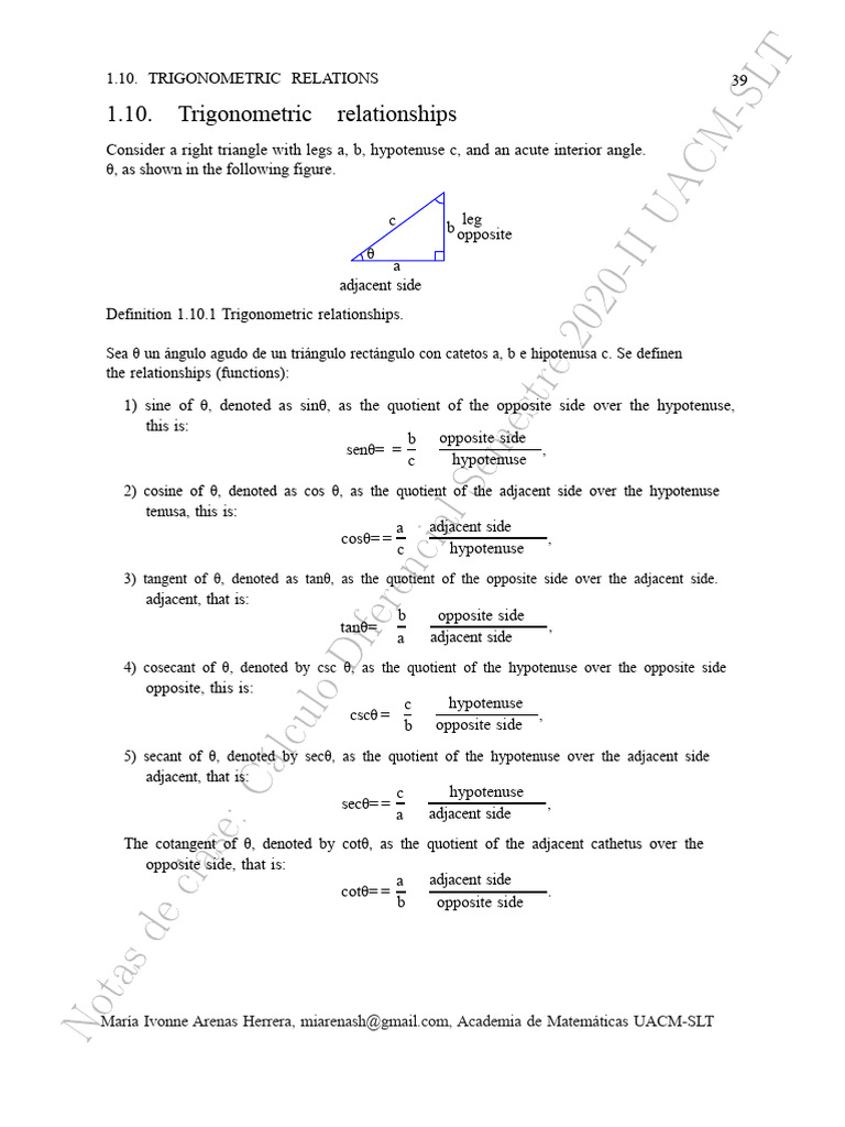 Trigonometric Relationships Explained | PDF | Trigonometric Functions ...