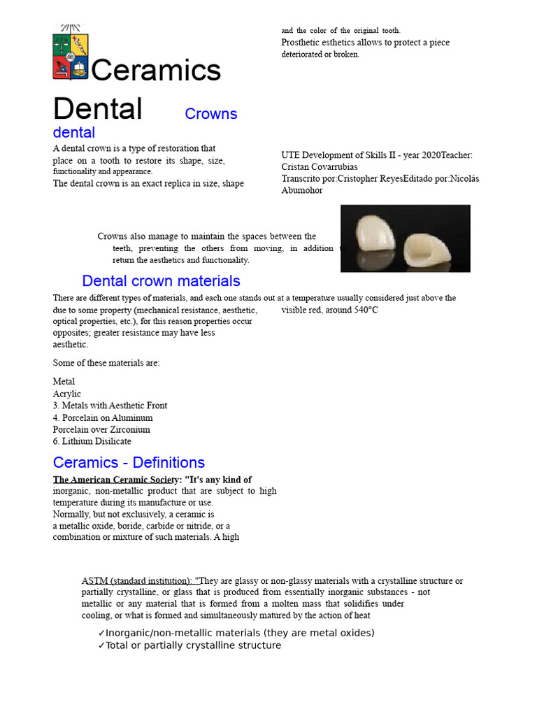 Dental Ceramics | PDF | Zirconium Dioxide | Silicon Dioxide