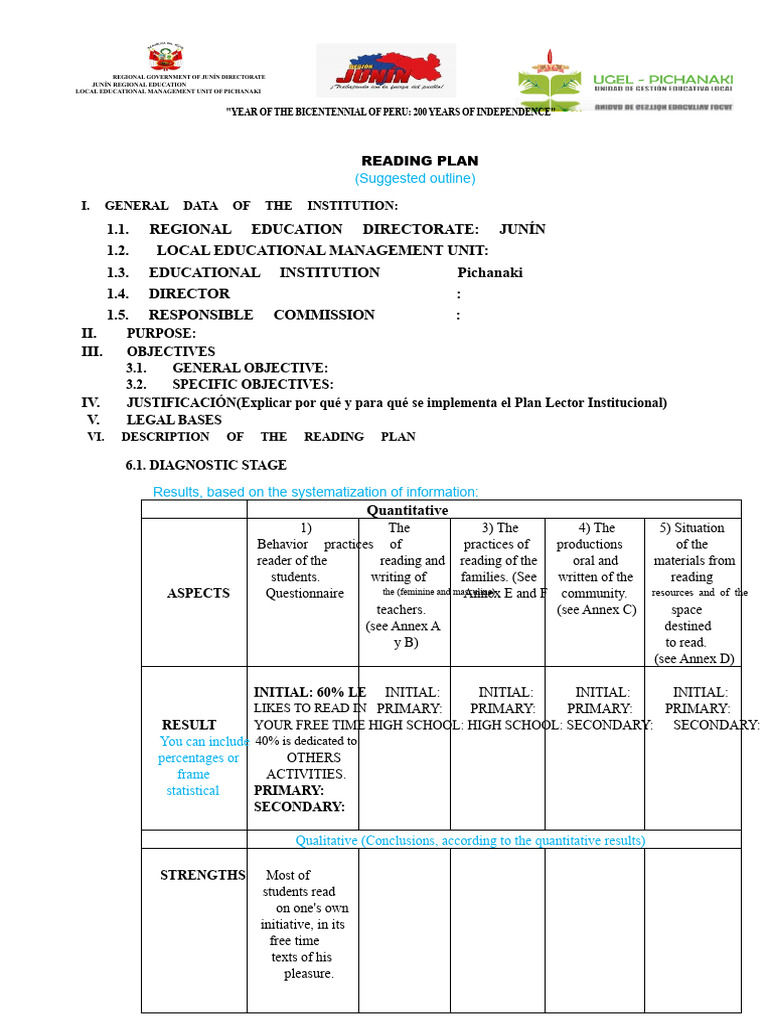 Junín Reading Plan for Bicentennial 2021 | PDF