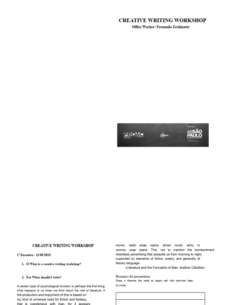 Creative Writing Workshop | PDF | Books | Narrative