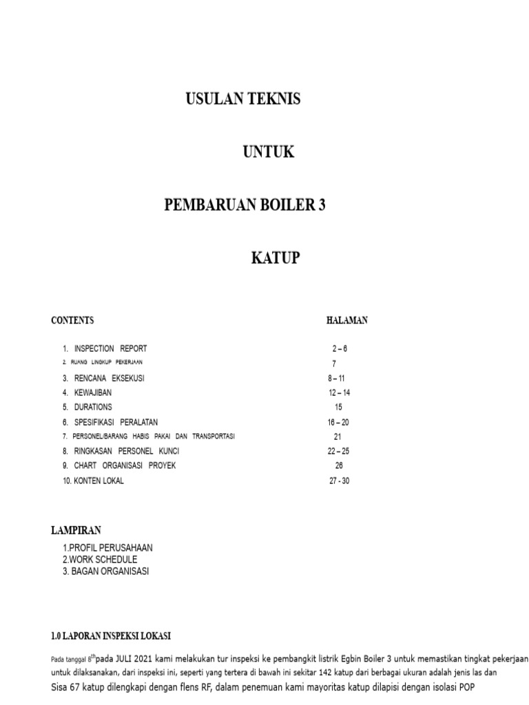 Usulan Teknis Untuk Perbaikan Dan Penggantian Katup | PDF
