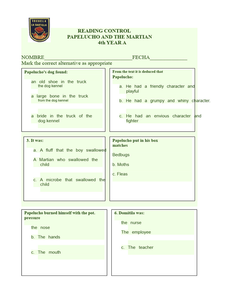 Papelucho and the Martian Quiz | PDF