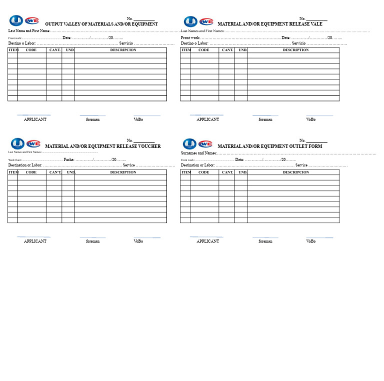 Warehouse Exit Voucher Format | PDF