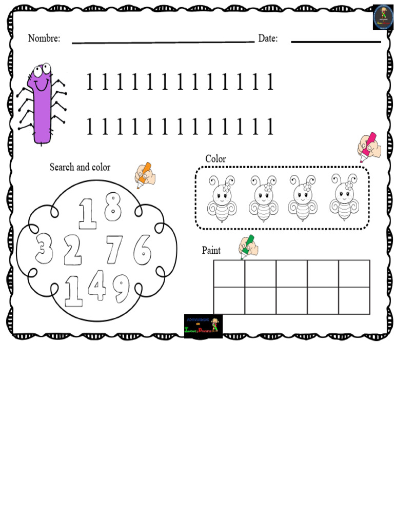 Sheets To Work With Numbers in A Fun Way 1 5 PDF | PDF