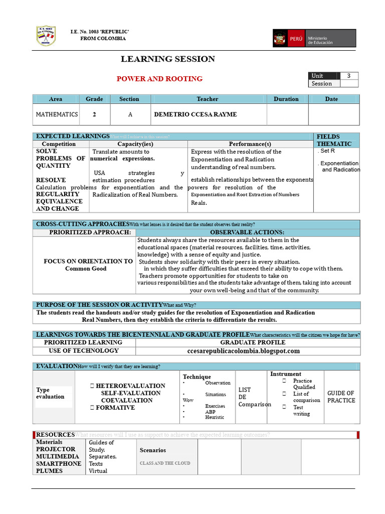 Learning Session On Exponentiation and Radication I Ccesa007 | PDF | Exponentiation | Learning