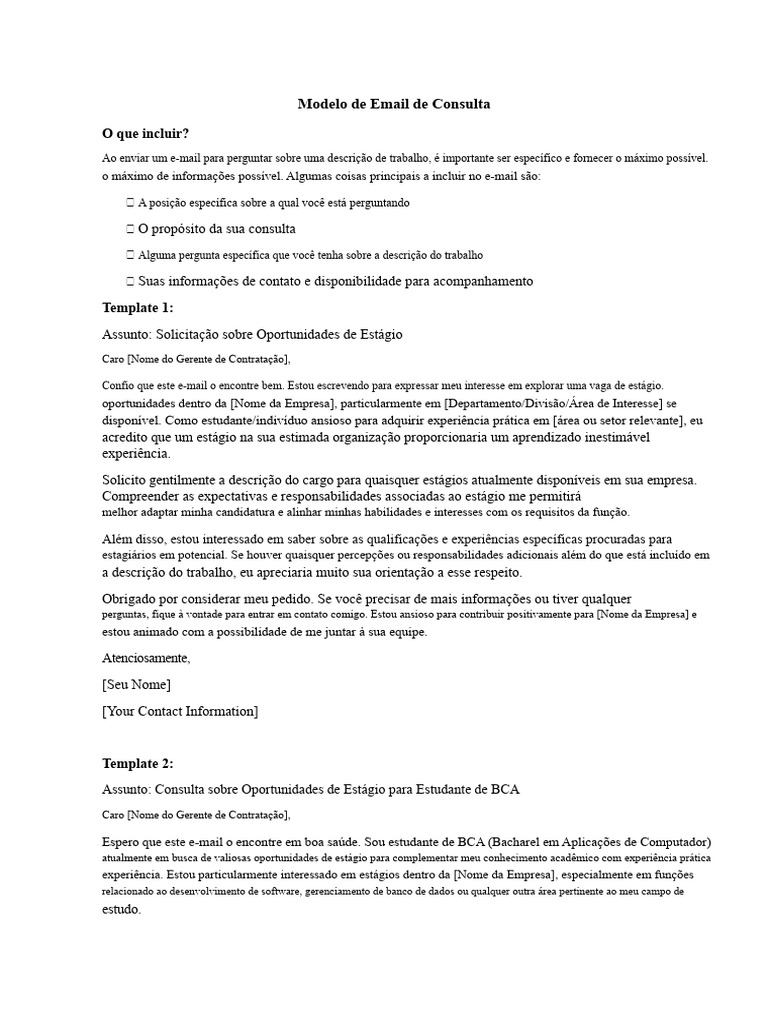 Consulta sobre Estágios Disponíveis | PDF | Conhecimento | Aprendizado