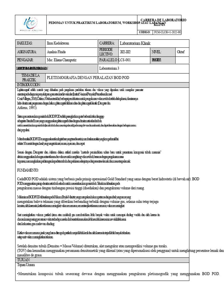 Pletismografi BOD POD untuk Analisis Tubuh | PDF